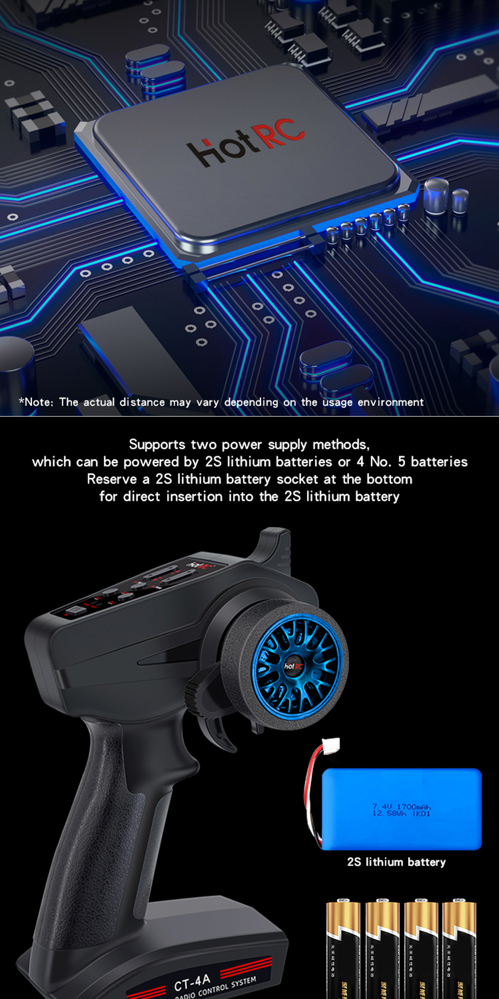 Hotrc Hot rc CT-4A CT4A CT 4A 4-9V 2.4GHz 4CH Transmitter F-04A F04A PWM Receiver For RC Model ...