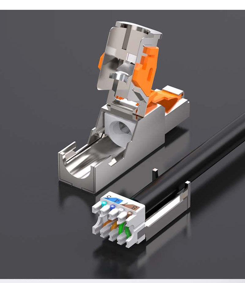 CAT8 STP RJ45 Connector CAT7 CAT6A Reusable Ethernet Termination ...