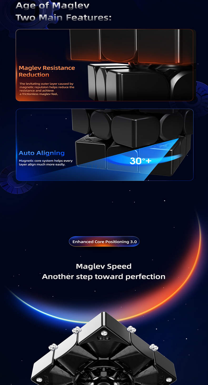 GAN 13 Maglev UV Cube 3X3 Magnetic Magic Speed Cube Professional GAN 13 ...