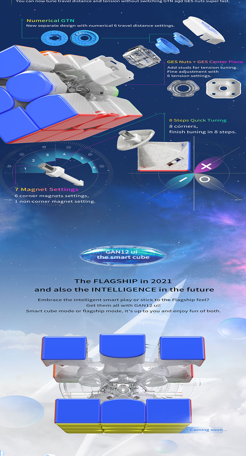 GAN 12 Maglev UV Magnetic Magic Speed Cube Gan 12 Professional Puzzle ...