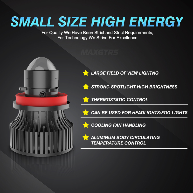 MAXGTRS 2pcs Automotive H7 H11 H8 HB3 HB4 9005 9006 Laser Headlight Bulb Mini Projector Lens ...