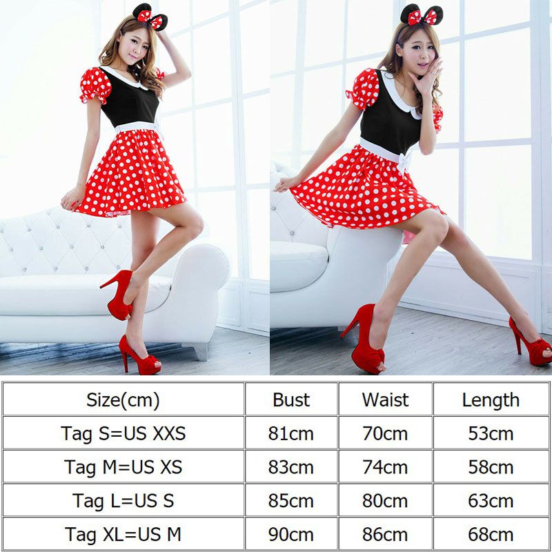 Minnie Mouse Costume Dresses for Women Disney Minerva Mouse Cosplay ...