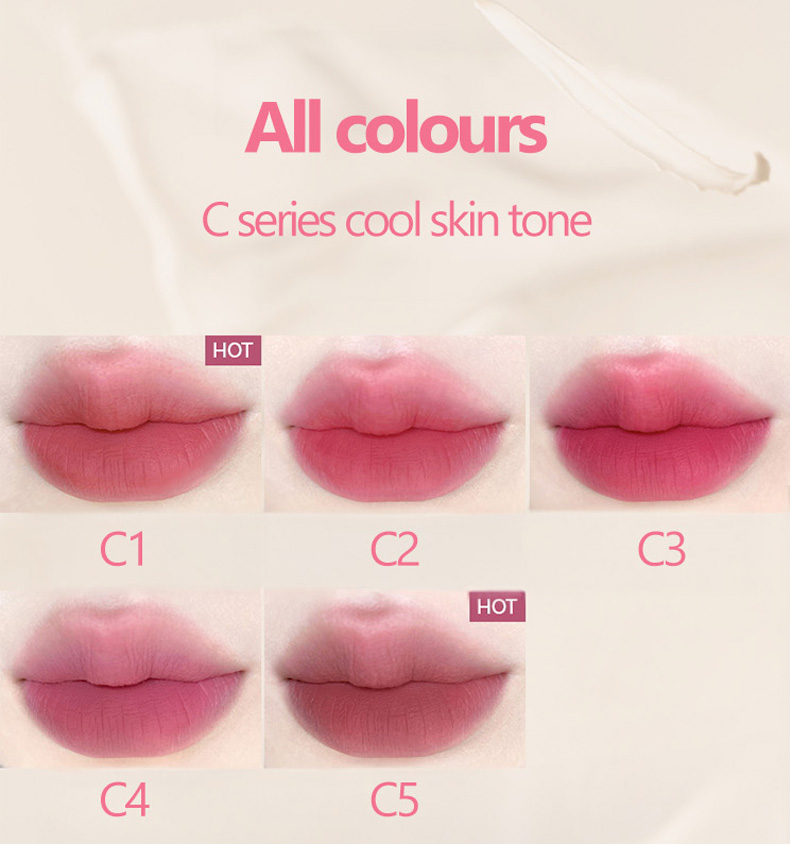 INTO YOU Air Lip Mud Thin Matte Soft Mist Velvet Lip Mud Lipstick ...