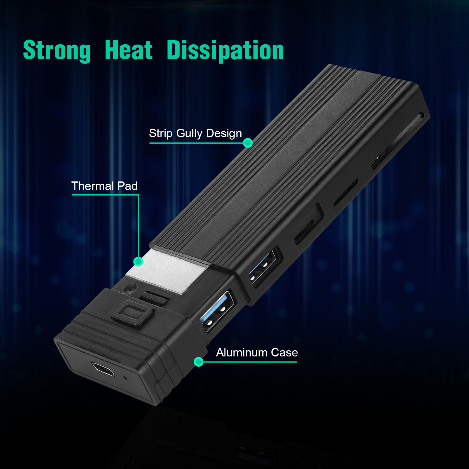 New M.2 NVMe NGFF SSD Enclosure 2 USB-TF/SD NVMe/SATA Dual Protocol USB ...