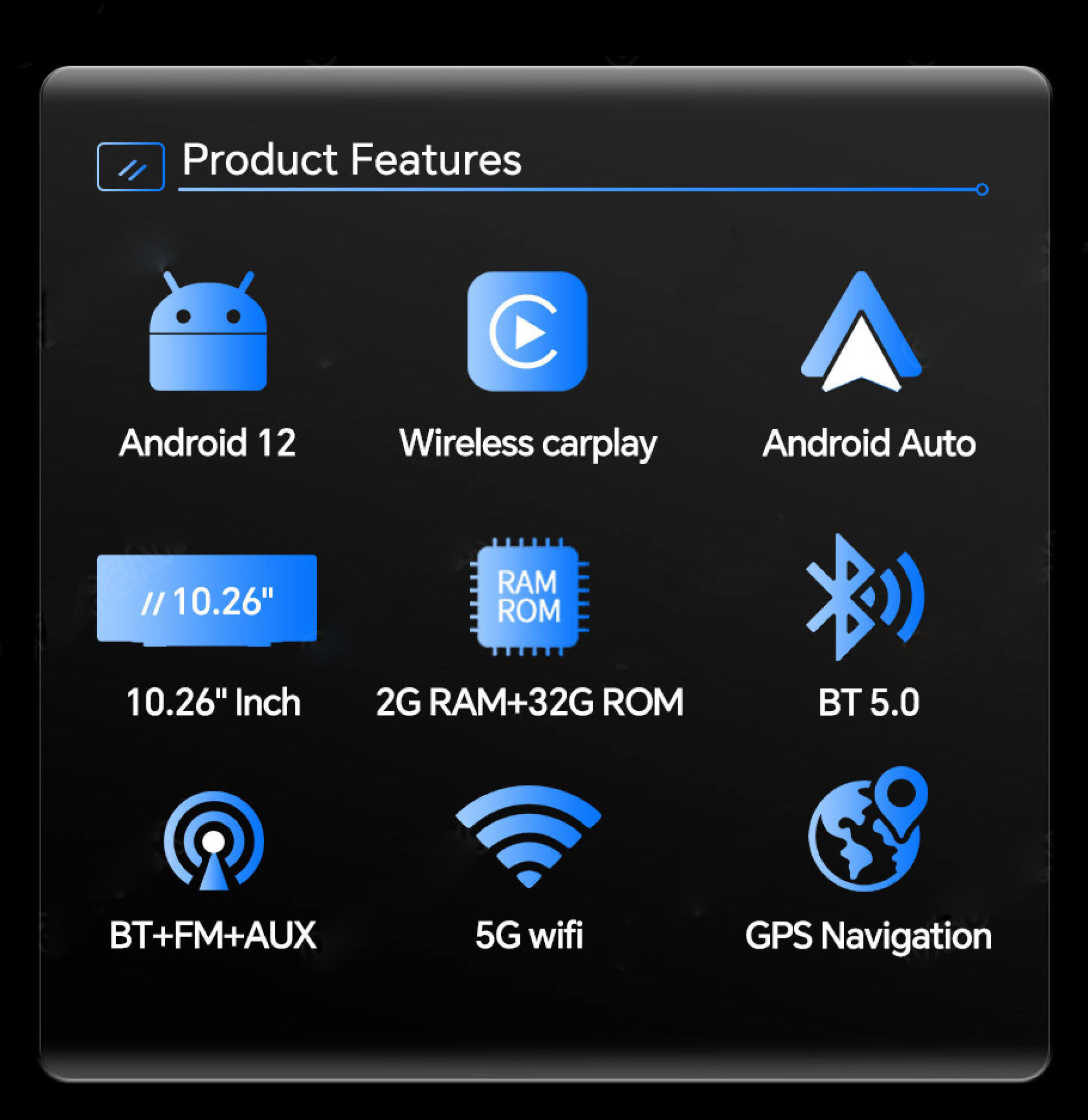 EKLEVA Android 13 2+32GB GPS Navigation Car Dash Cam Carplay & Android ...