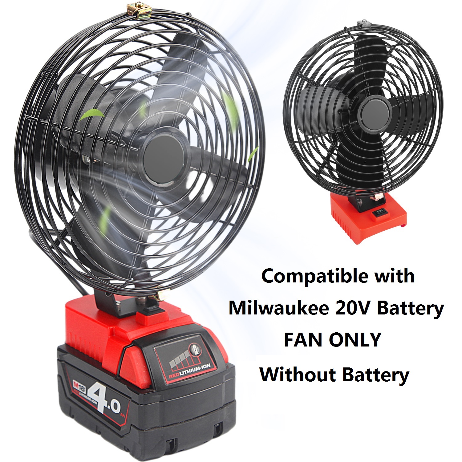 Cordless Portable Jobsite Fan for Milwaukee 18v 20v Max Battery ...
