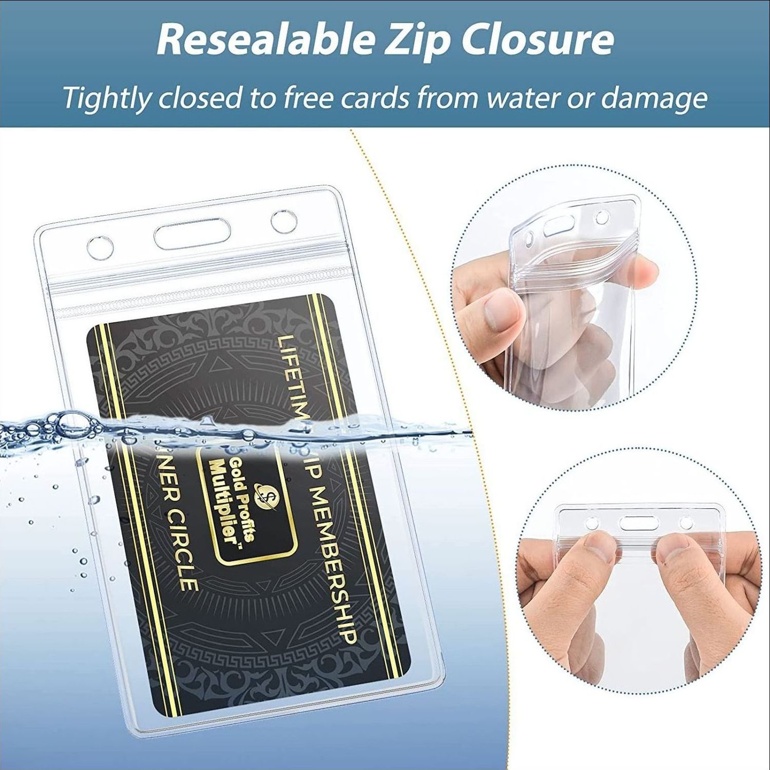 5 Pcs Transparent Waterproof Business Credit ID Card Holder Case ...