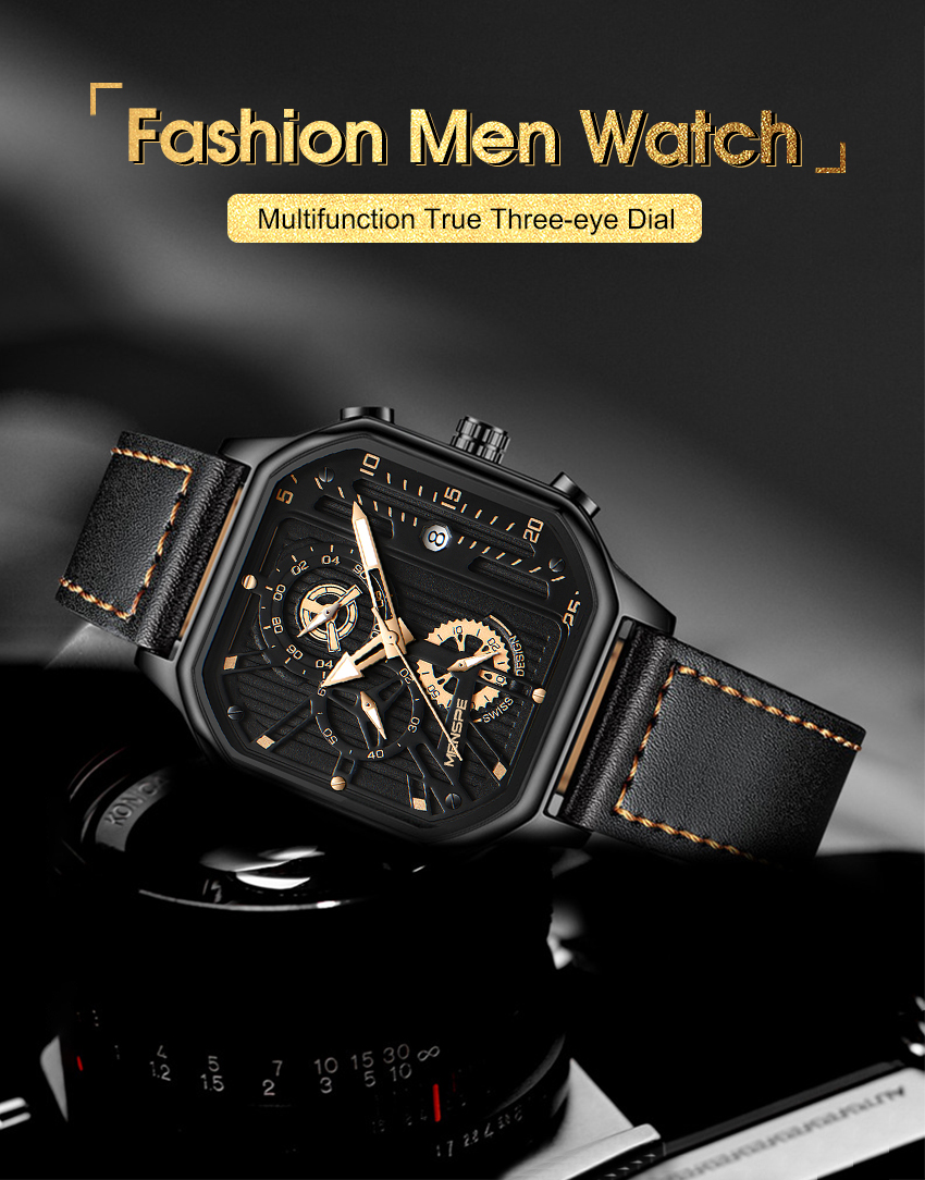 MENSPE Watch for Men Water Proof Original Watch Quartz Leather Men ...