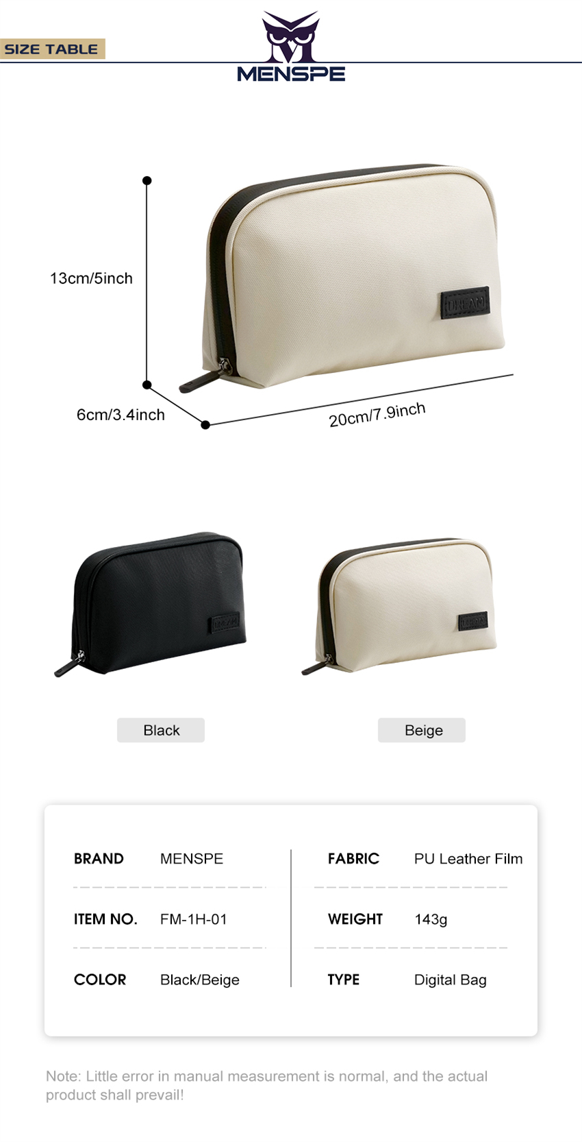 MENSPE Digital Storage Bag Travel Organizer Electronic Gadget Bag USB ...