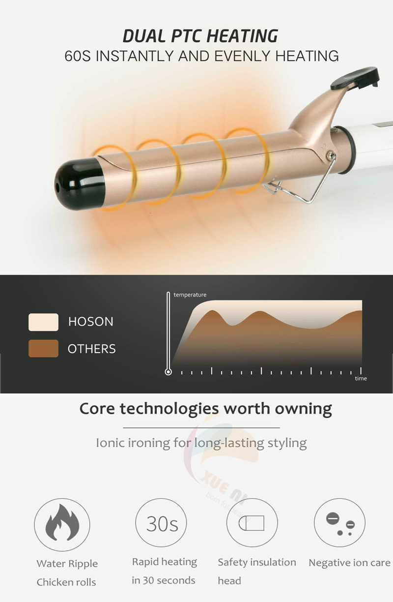 Authentic Negative ion Straight coil Hair Curler Hair Styling Curl Hair ...