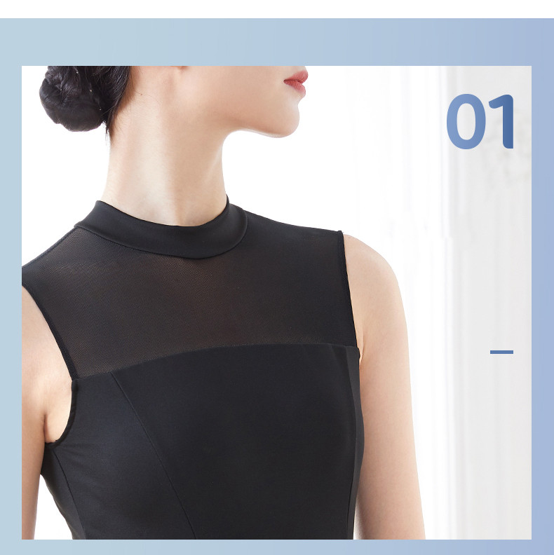 Ballet Leotard Adult Women Sleeveless Stand Collar Dance Bodysuit ...