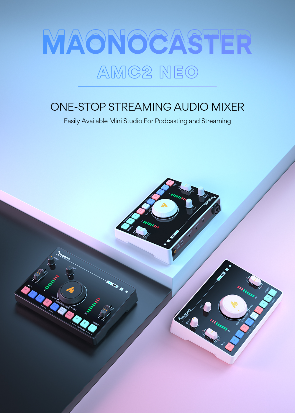 Maono AMC2 Neo Professional Sound Card Audio Interface Mixer With 48V ...