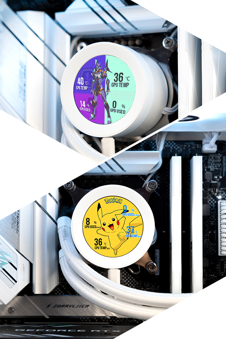 2.1 Inch IPS Round Screen Dynamic Display Temperature AIDA64 Circle ...