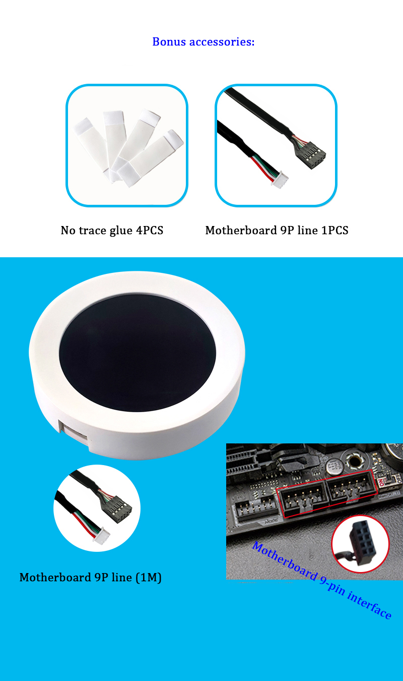 2.1 Inch IPS Round Screen Dynamic Display Temperature AIDA64 Circle ...