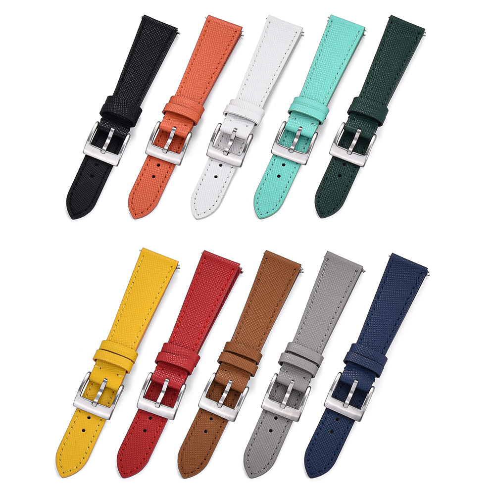 Top Grain Leather Watch Strap Saffiano Leather Popular Watchband ...
