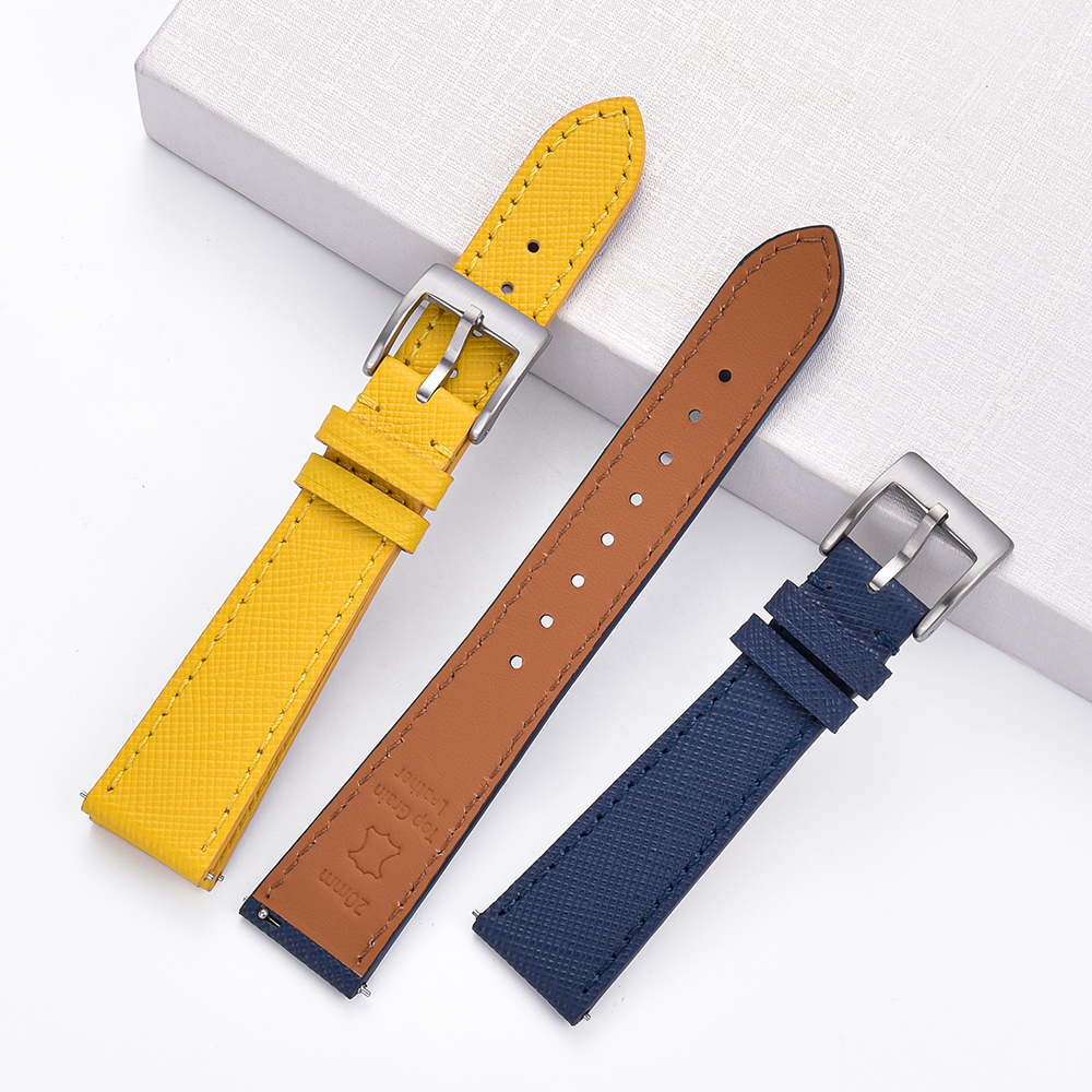 Top Grain Leather Watch Strap Saffiano Leather Popular Watchband ...