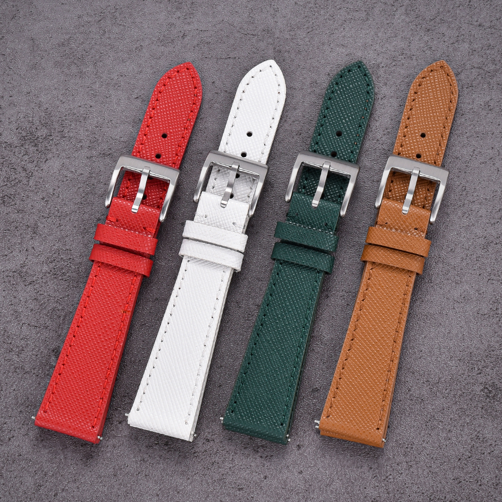Top Grain Leather Watch Strap Saffiano Leather Popular Watchband ...