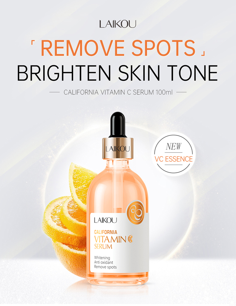 LAIKOU Vitamin C Serum VC Whitening Remove Spots Fade Essence 100ml ...