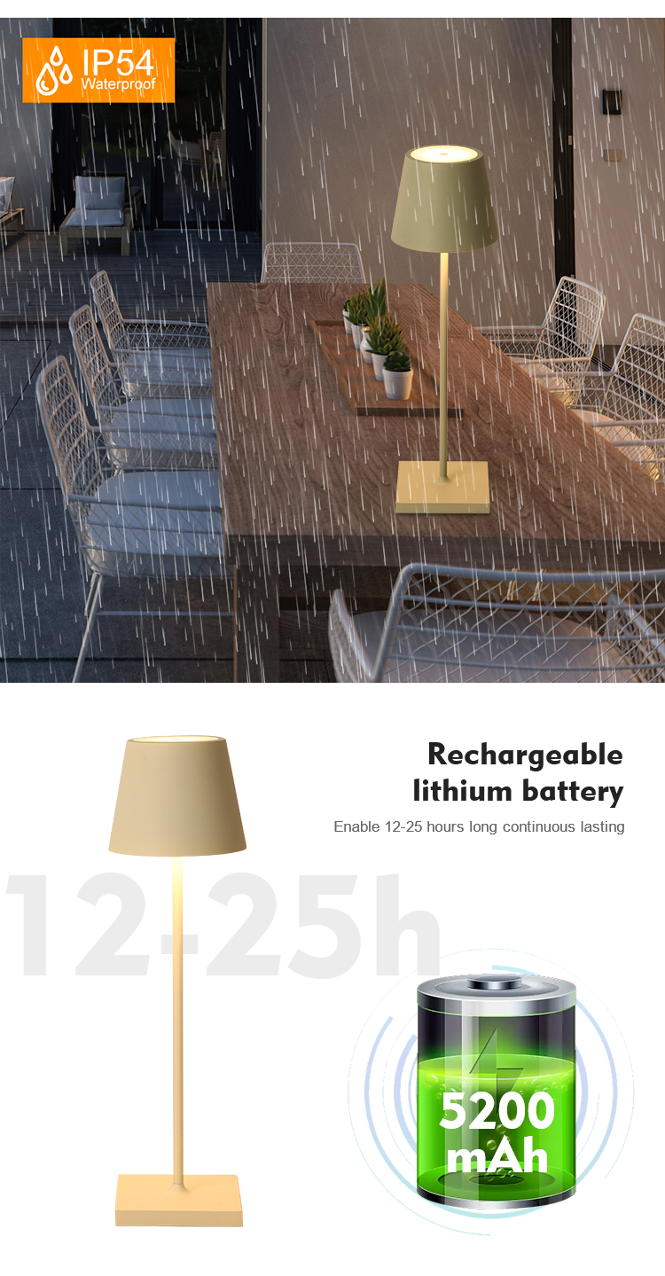 Modern LED Cordless Table Lamp Rechargeable Desk Lamp Lampu Meja Lampu ...