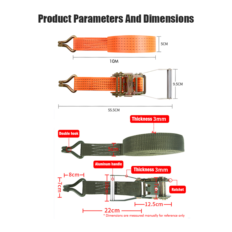 5/10Ton Lorry Tie Down Straps Ratchet Belt Powerful Cargo Strap Tie ...