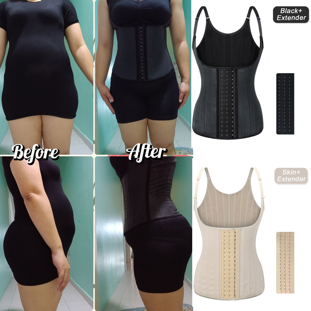 RAYA 2XS-3XL Women 25 Steel Boned Latex Corset Breathable Slimming Body ...
