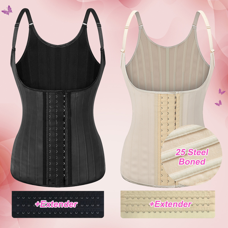 RAYA 2XS-3XL Women 25 Steel Boned Latex Corset Breathable Slimming Body ...