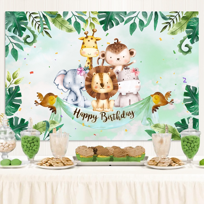 【Local Inventory】100x150cm Safari Theme Polyester Backdrop Curtain ...