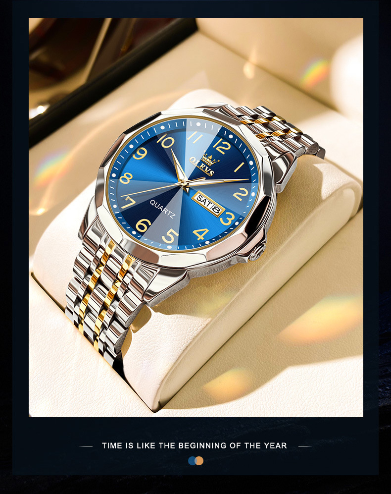 [Ready Stock] OLEVS 9970 Fashion Business Casual Quartz Watch Men's ...