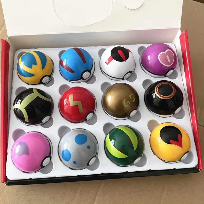12Pcs/Set Anime Pokemon Poke Ball Master Ball Ultra Ball Love Ball ...