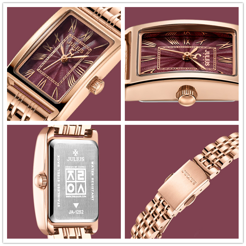 JULIUS official mall Korean style retro new small square watch ...