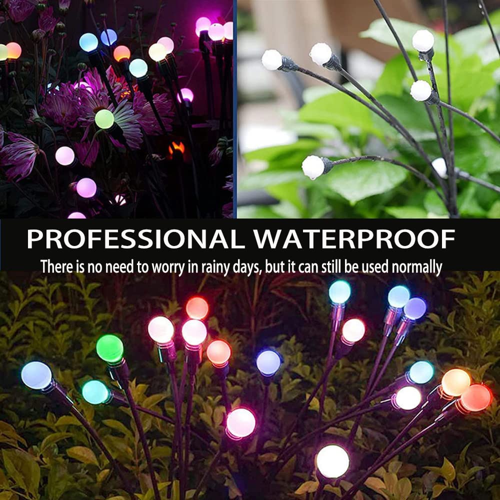 12/10LED Solar Firefly Lights Outdoor Solar Lights Waterproof LED Solar Landscape Lighting for ...