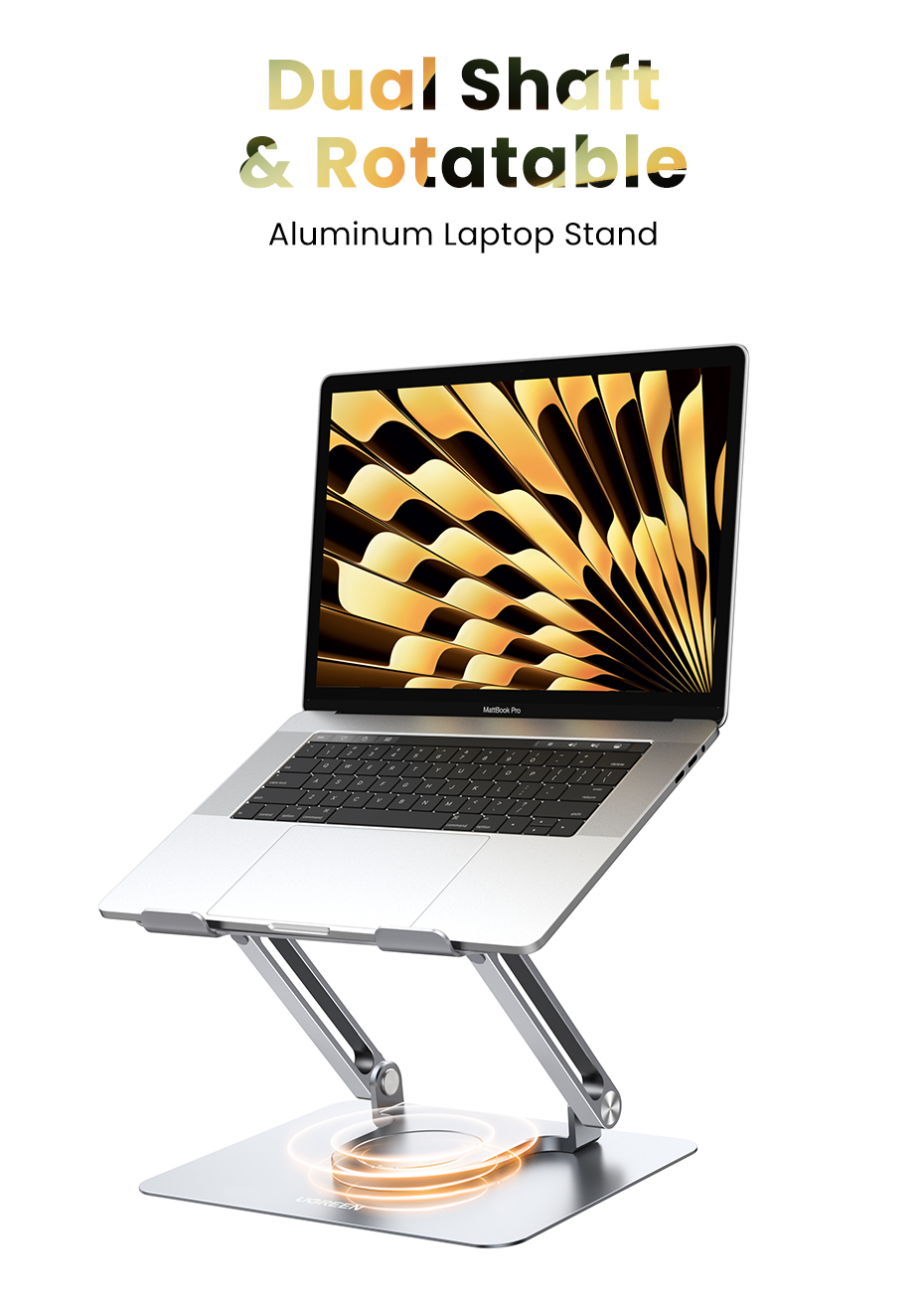 UGREEN Laptop Stand for Desk Adjustable 360° Rotating Base Compatible ...