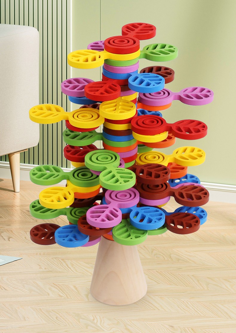 Wooden Balancing Stacking Toys for Kids 3-5, Wooden Tree Stacking ...