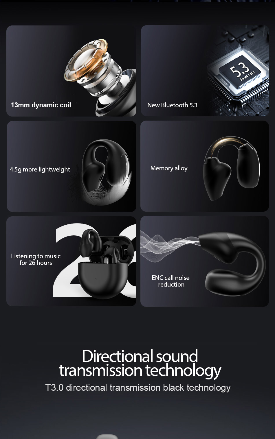Monster Open Ear 200 Bone Conduction Earphone Bluetooth Wireless Sports ...