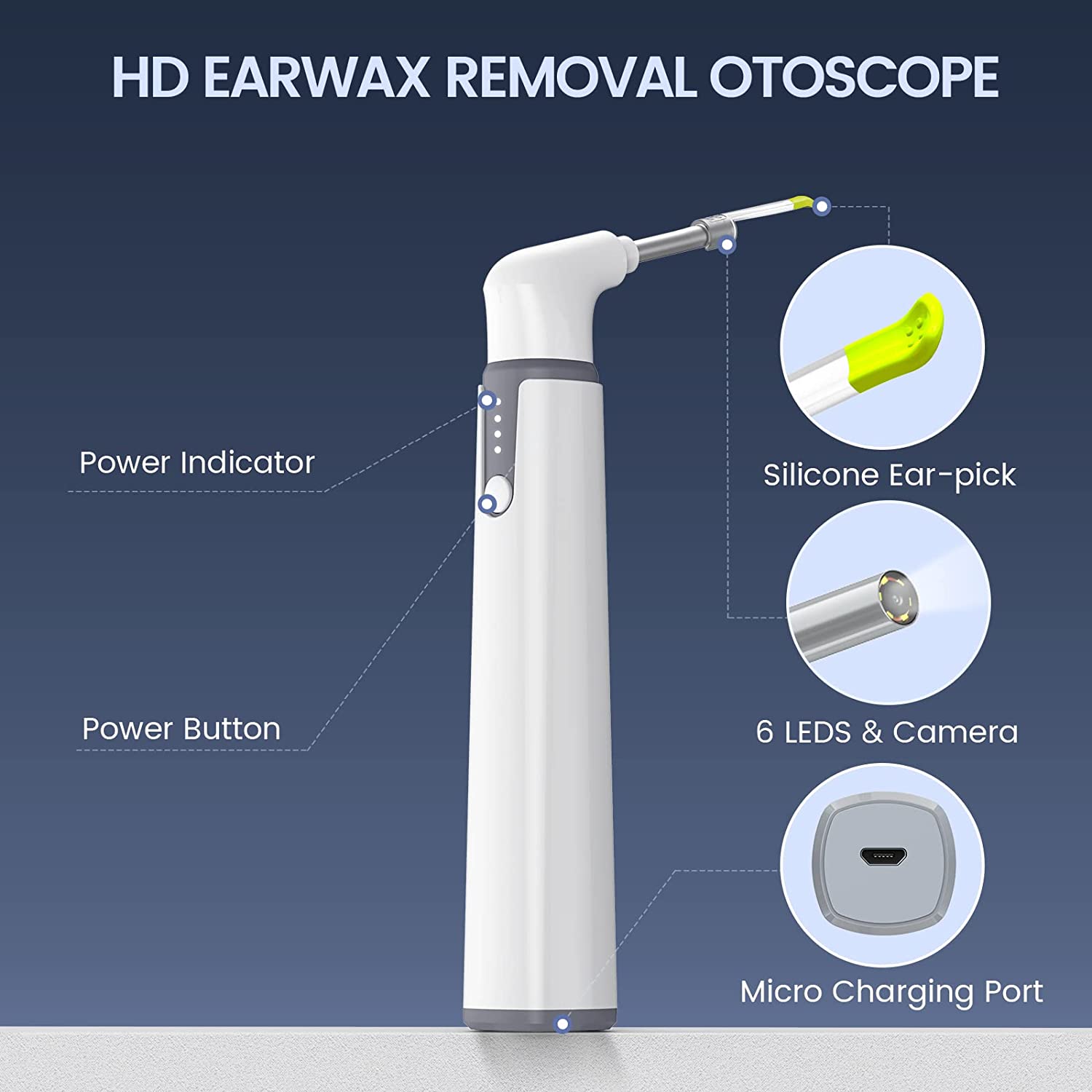 Wireless HD WIFI Visual Otoscope Ear Nose Dental Endoscope Camera ...