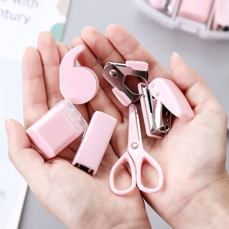 Mini Stapler Staple Paper Punch Tape Machine Set Ins Korean ...