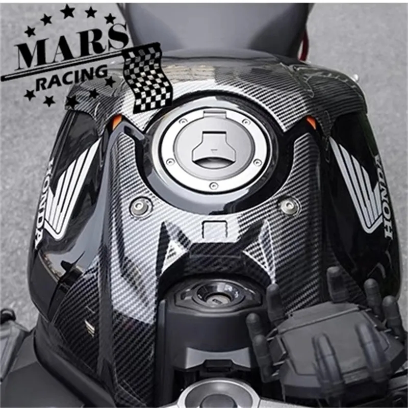 Motorcycle Carbon fiber pattern Tank Pad Sticker Tank Protect Cover ...