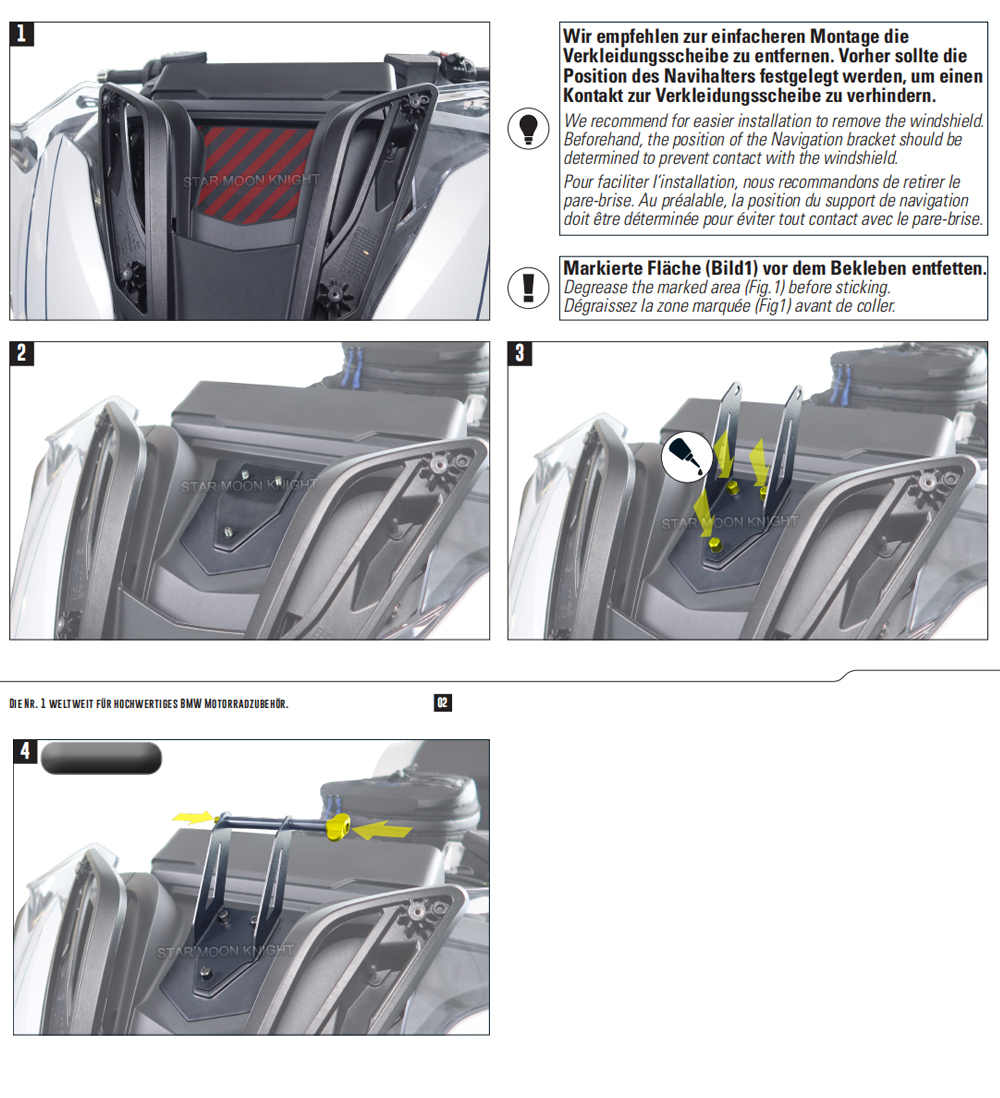 Charger Mobile Phone Holder Navigation Bracket For BMW R1250RT R 1250 ...