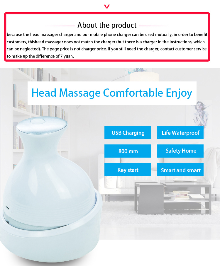 USB Electric Head Scalp Massager Rechargeable Claw Head Pet Human ...