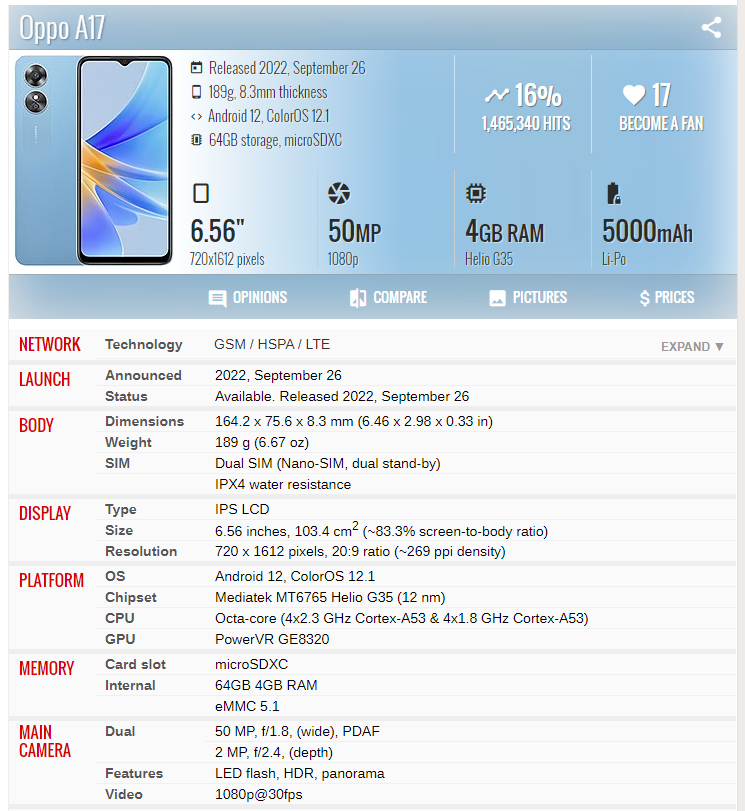 Original LCD Compatible For OPPO A57 4G / A77 4G / A77S / A17 / A57S ...