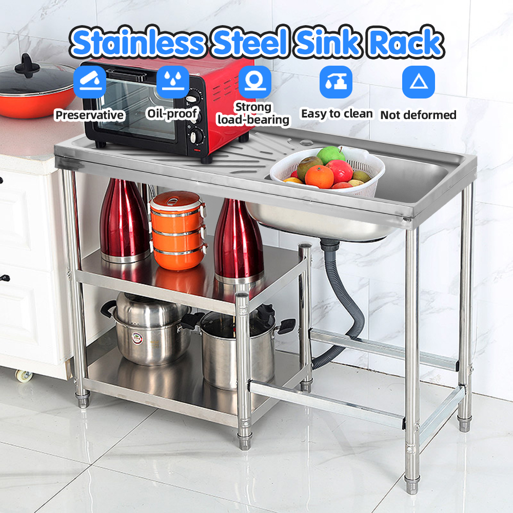 【Ready Stock】Sinki Dapur Upgrade 100cm Sinki 304 Stainless Steel Sink ...