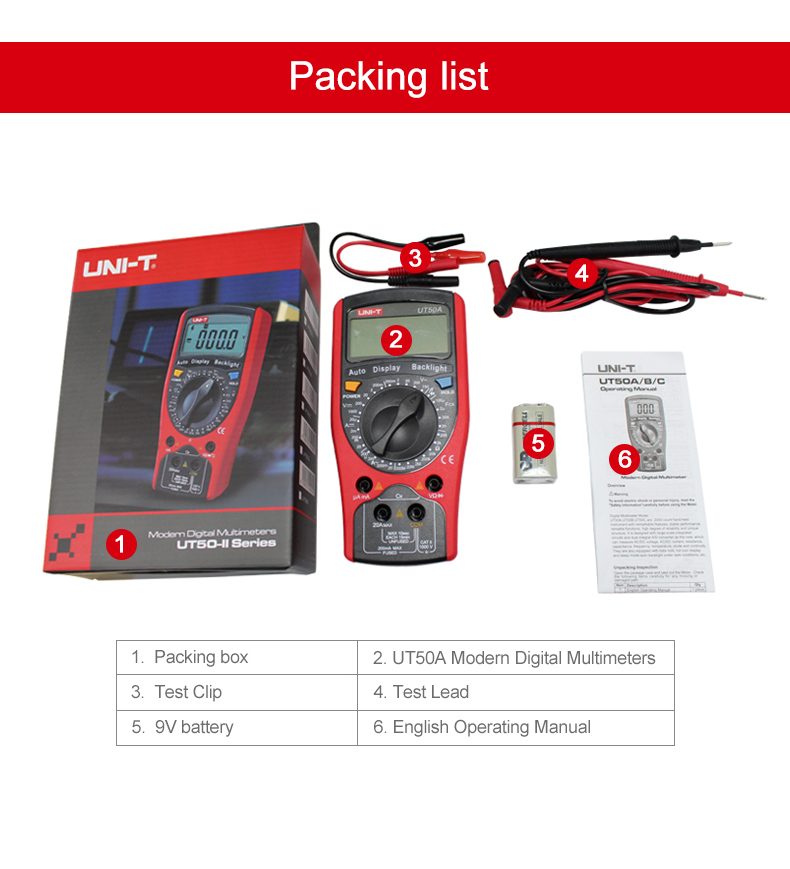 UNI-T UT50A Digital Multimeter 750V AC 1000V DC Voltmeter 20A AC DC ...