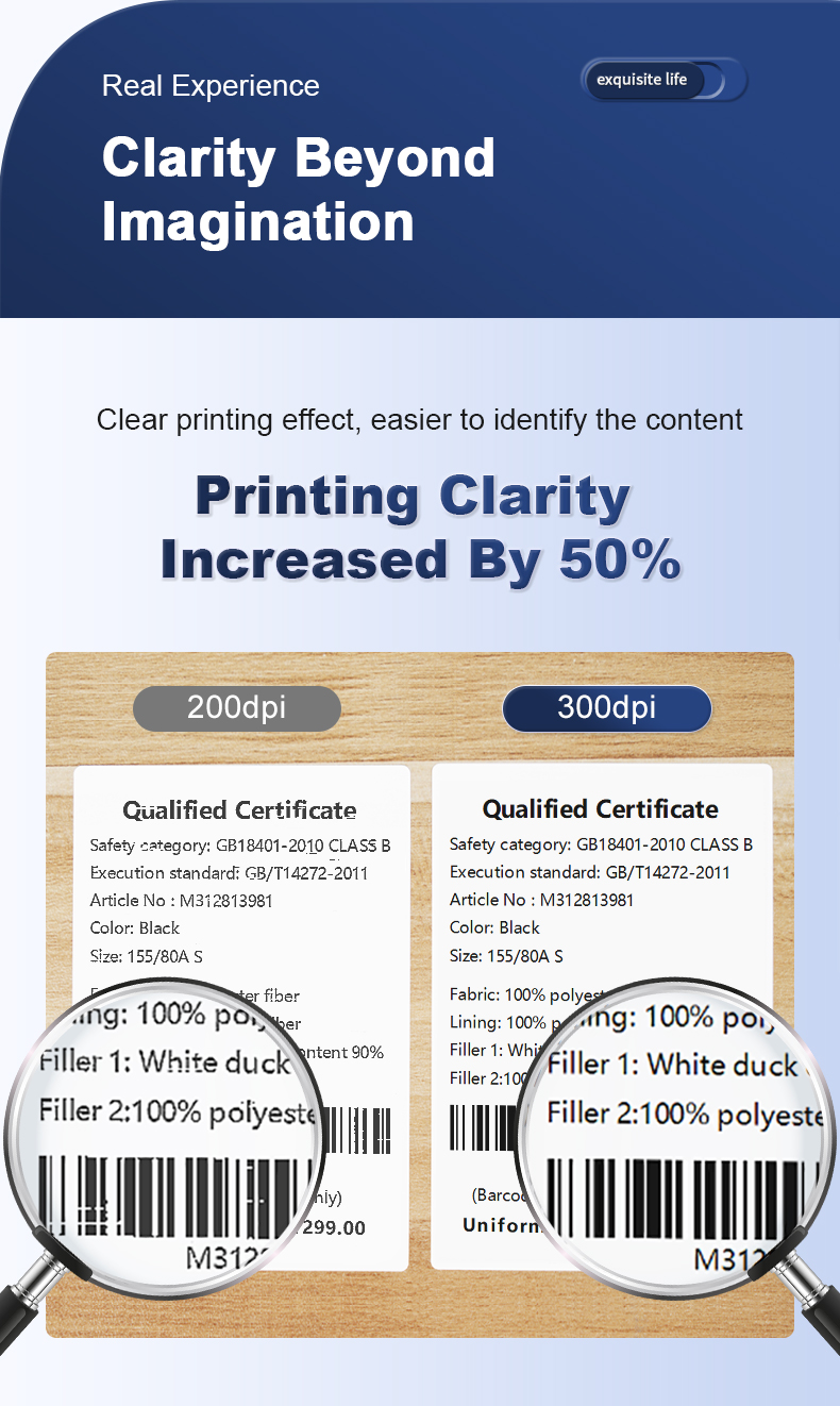 CLABEL 230B HD Label Printer, Sticker Printer, 300DPI Label Maker, Mini ...