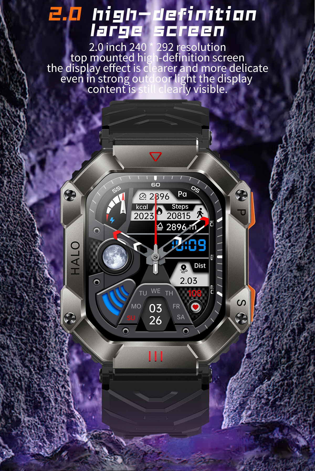 GEJIAN 2024 New Durable Military Smart Watch Men Xiaomi Android Ios ...