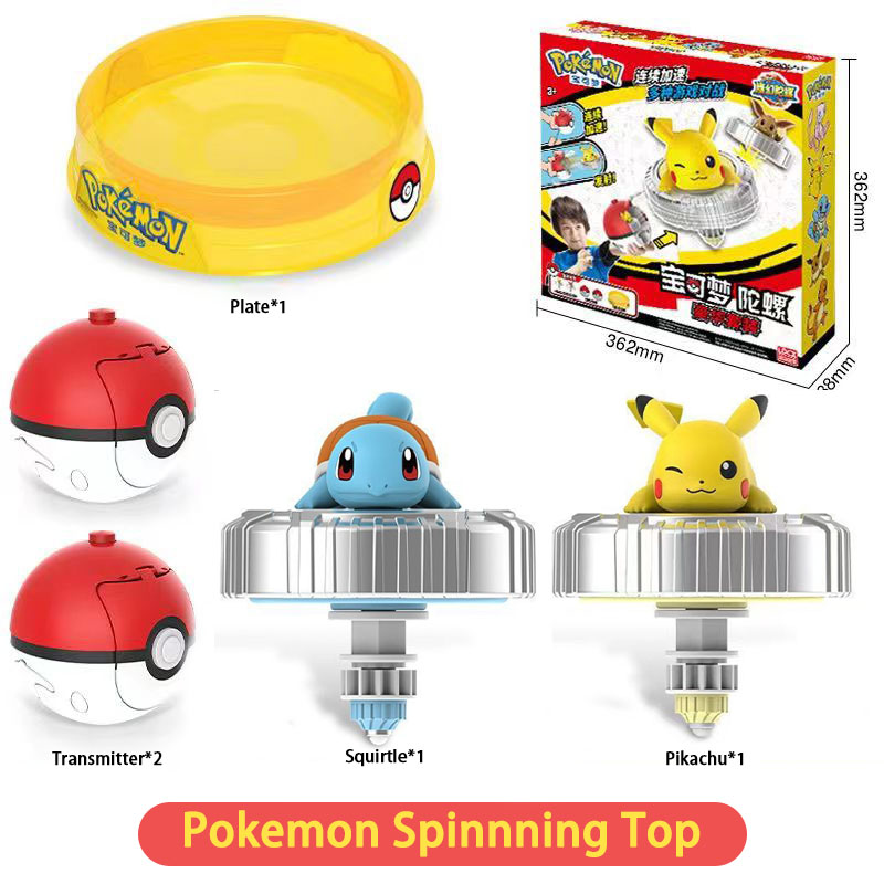 Pokemon Gyro Toy Set pokeball beyblade launcher pikachu spinner toys ...