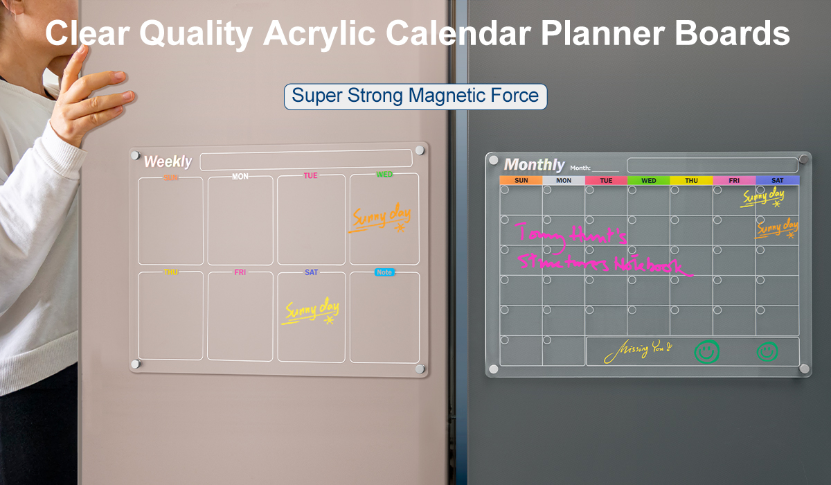 OATSBASF Transparent Monthly/Weekly Daily Schedule Magnetic Whiteboard ...
