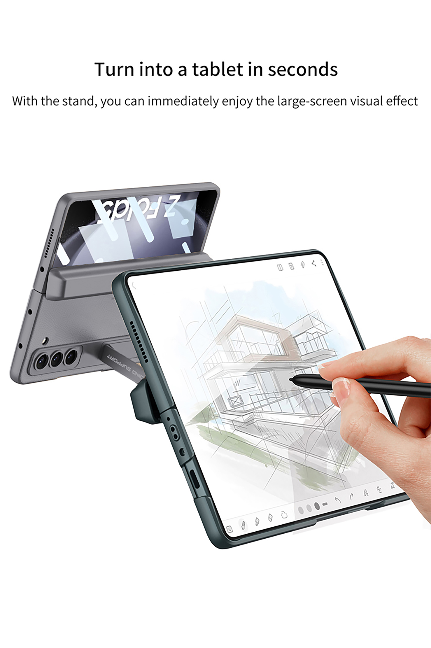 [Ready Stock] Casing For Samsung Galaxy Z Fold 5 phone case with pen ...