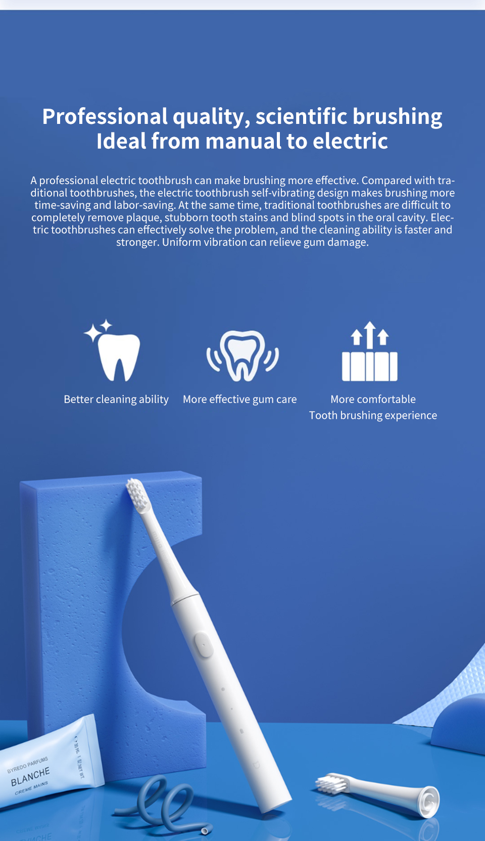 Xiaomi Mijia Sonic Electric Toothbrush Adult Mi T100 Tooth Brush Healthy Colorful Rechargeable ...
