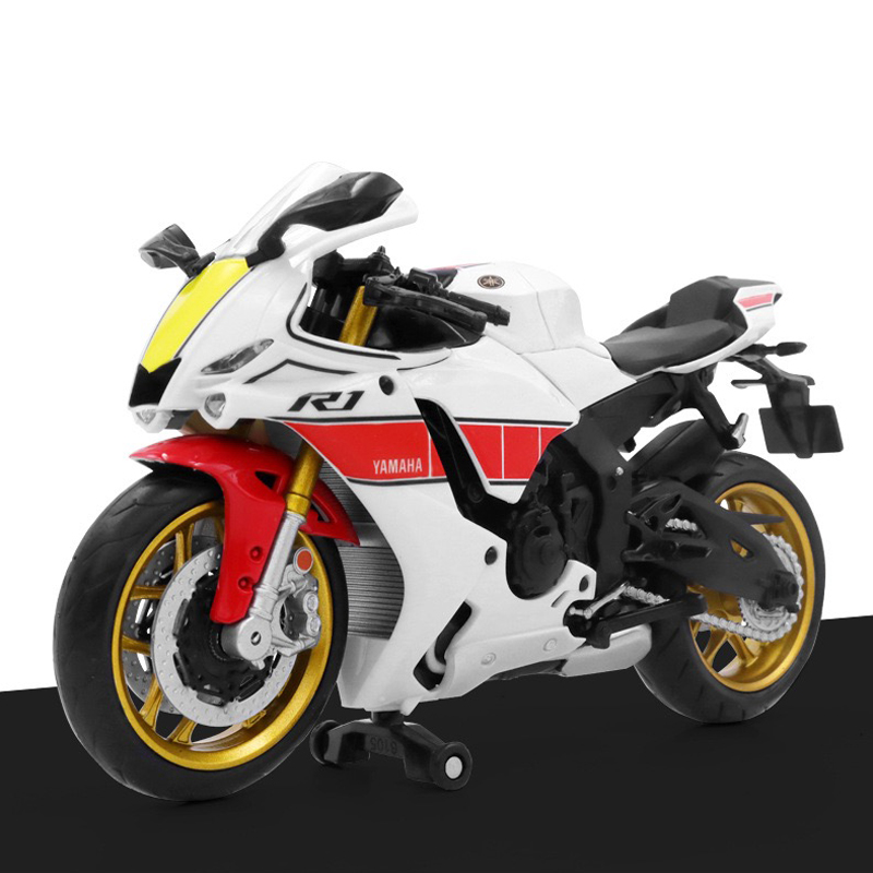 【RUM】1:12 Scale Yamaha YZF R1M Alloy Motorcycle Model Light & Sound ...