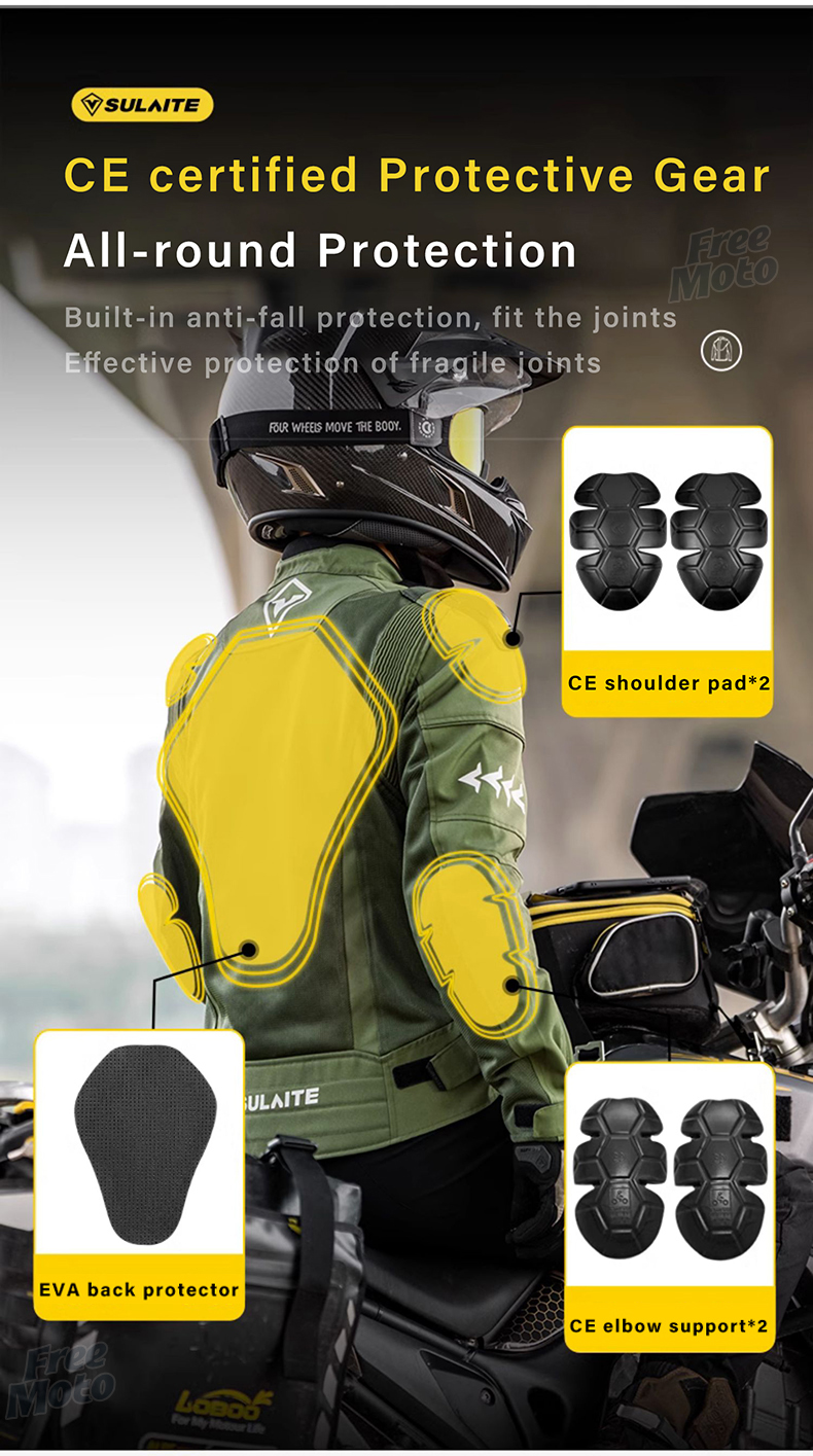 MESH MOTORCYCLE JACKET FOR MENS RIDING BIKERS RACING DUAL SPORTS BIKE ...